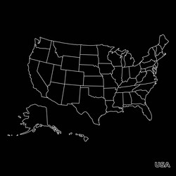 Usa colors map with borders of states Royalty Free Vector