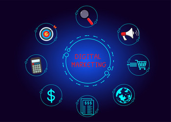 Concept digital marketing materials advertise Vector Image