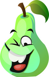 Scared pear on white background Royalty Free Vector Image
