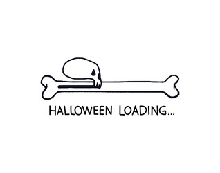 Doodle bone loading bar progress bar bone Vector Image