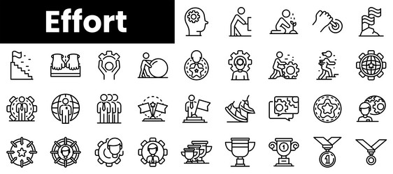 Set of outline colleague icons Royalty Free Vector Image