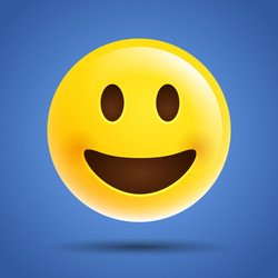 Emoticon in good mood isolated happy smiley emoji Vector Image