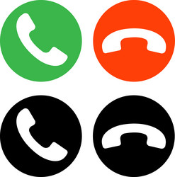 Call icons set phone dial symbols answer Vector Image