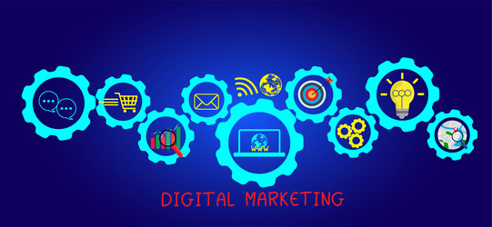 Concept digital marketing materials advertise Vector Image