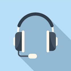 Headset support icon flat office service Vector Image