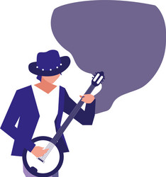 Musician playing instrument flat design Royalty Free Vector