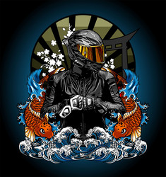 Biker with helmet full face template Royalty Free Vector