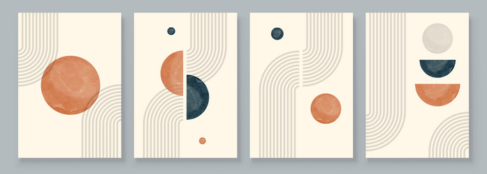 Boho wall art set 3 or 4 pieces of posters Vector Image