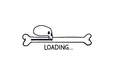Bone loading bar doodle progress bar halloween Vector Image