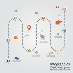 Simple dotted timeline with some facts and icons Vector Image