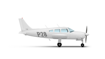 Small business or personal airplane on runway Vector Image