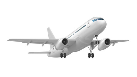 Drawing airplane landing at airport Royalty Free Vector