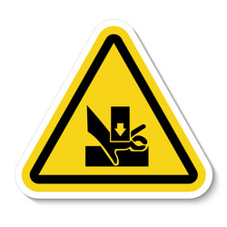 Beware you hand when using silkscreen symbol sign Vector Image
