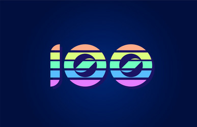 Pink blue background color number 100 for logo Vector Image