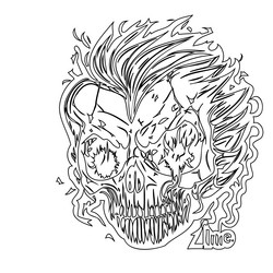 Zombie outline sketch Royalty Free Vector Image