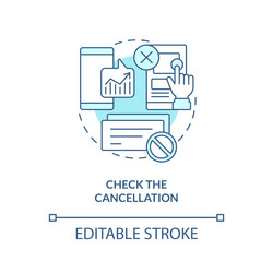 Check cancellation blue gradient concept icon Vector Image