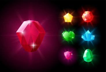 Crystal game gemstones Royalty Free Vector Image