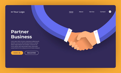 Business partnership concept landing page Vector Image