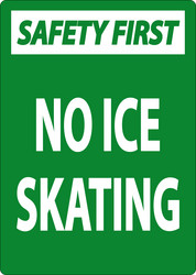 Safety first sign do not walk on ice Royalty Free Vector