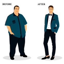 Fat and thin boy Royalty Free Vector Image - VectorStock