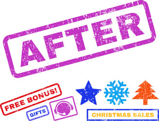 Before after rubber stamp Royalty Free Vector Image