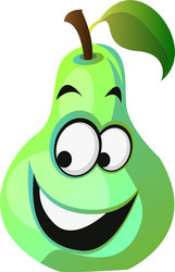 Scared pear on white background Royalty Free Vector Image