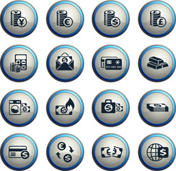 Money symbols stone icon set Royalty Free Vector Image