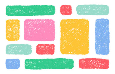 Organic crayon rectangle frame shapes set hand Vector Image