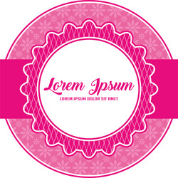 Pink flower sticker label template Royalty Free Vector Image
