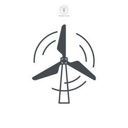 Wind turbine power icon symbol template Royalty Free Vector