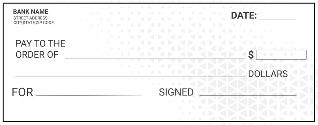 Blank check Royalty Free Vector Image - VectorStock