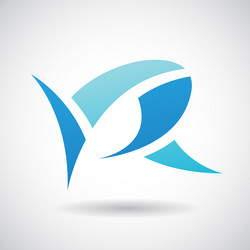 Green and blue spiky uppercase letter r Royalty Free Vector