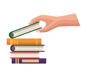 Hands with book library Royalty Free Vector Image