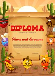 Kids diploma kindergarten certificate template Vector Image
