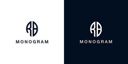 Initial letters rb monogram logo design bundle Vector Image