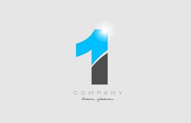 Number 1 in blue and orange color for logo icon Vector Image