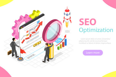 Isometric web search concept people uses Vector Image