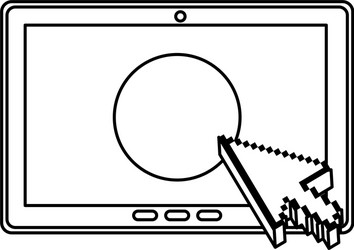 Tablet with cursor pointer Royalty Free Vector Image