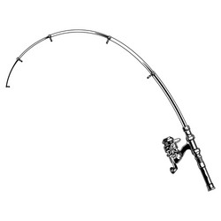 Telescopic fishing rod colorful template Vector Image