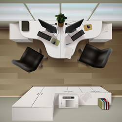Office top view Royalty Free Vector Image - VectorStock