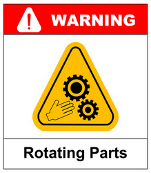 Rotating parts hazard sign Royalty Free Vector Image