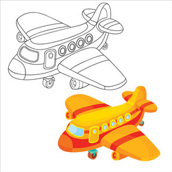 Airplane in color and contour for flying Vector Image