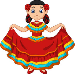 Cartoon girl dancing cinco de mayo celebration Vector Image