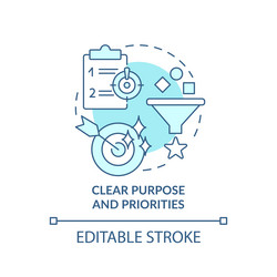 Clear purpose and priorities concept icon Vector Image