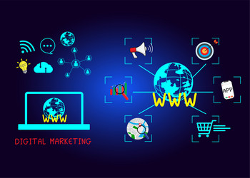 Concept digital marketing materials advertise Vector Image