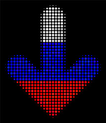 Halftone russian mouse cursor icon Royalty Free Vector Image