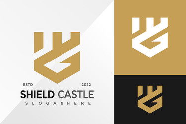 Letter g shield guard crown logo design symbol Vector Image