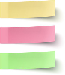 Yellow red and green sticky notes isolated Vector Image