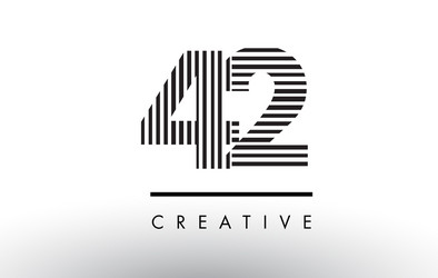 42 black and yellow number logo design Royalty Free Vector