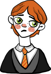 Boy with freckles and ginger hair on a white Vector Image